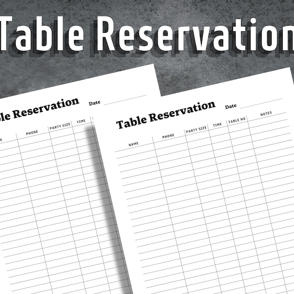 Reservation Template - Etsy