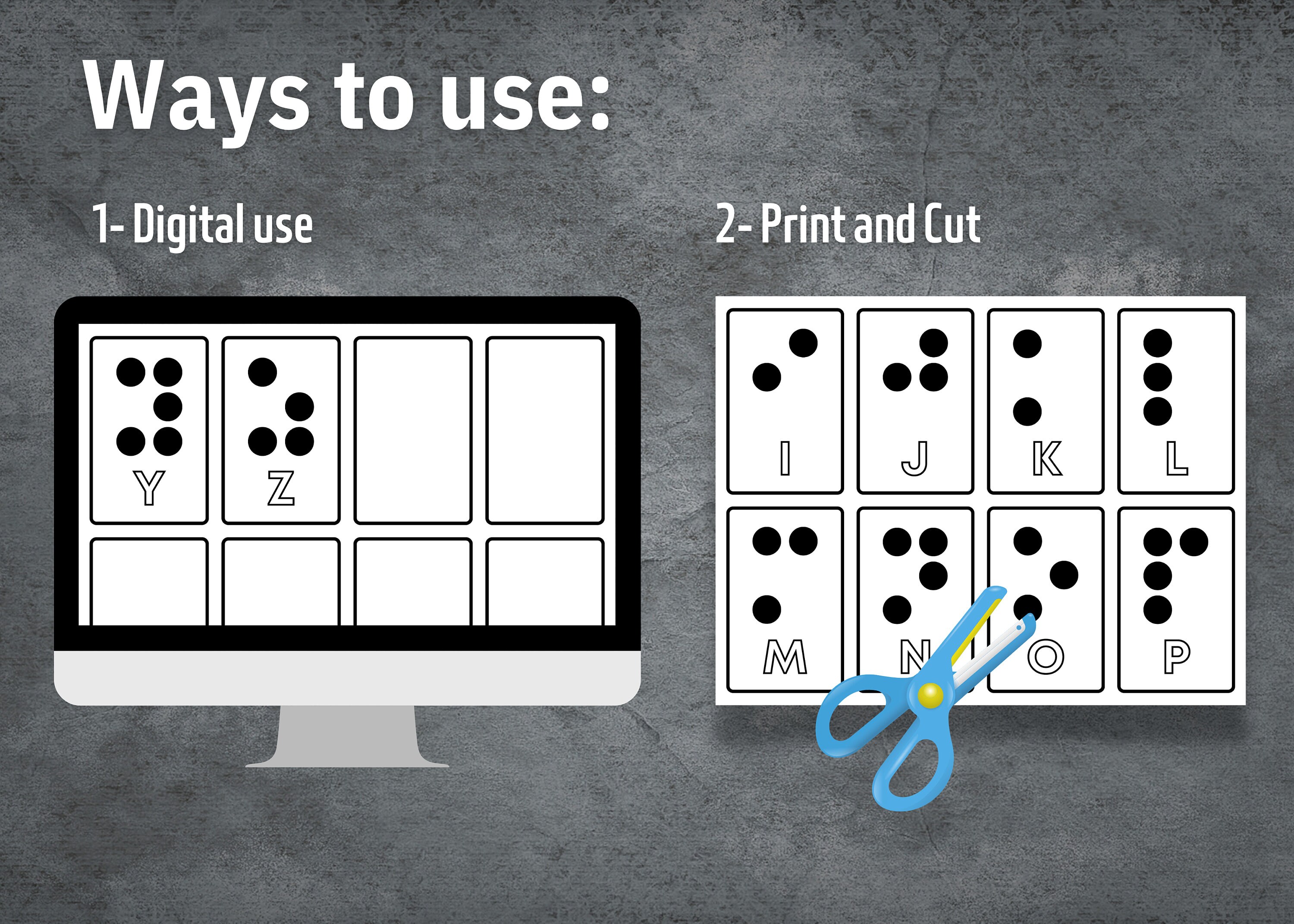 Braille Alphabet Flashcards, Preschool Flashcards, Printable Montessori ...
