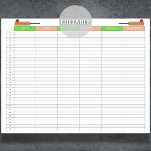 Cricket Schedule Template, Printable Cricket Schedule, Editable Cricket ...