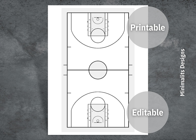 Basketball Playbook Template, Printable Blank Basketball Diagrams ...
