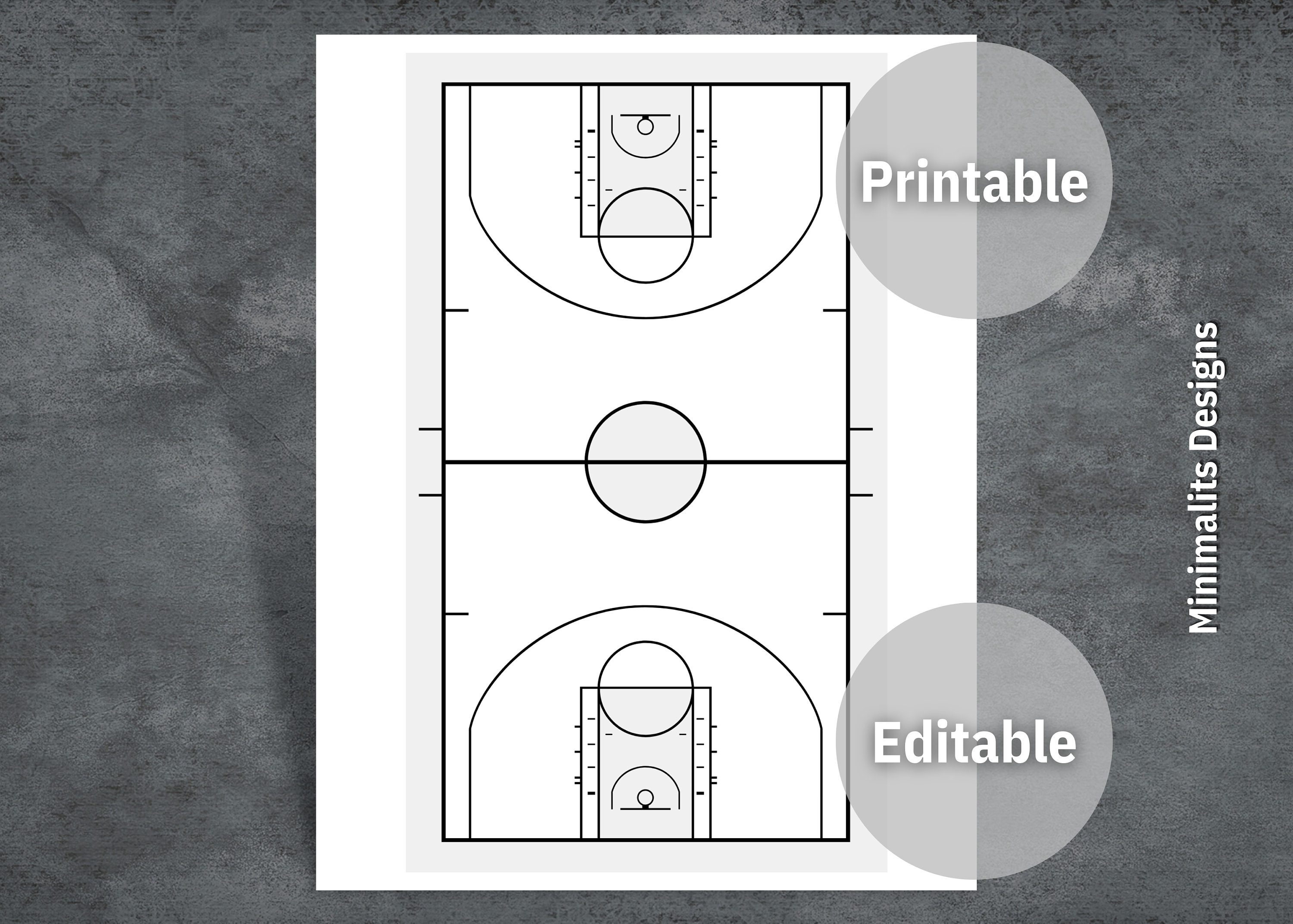 Basketball Playbook Template, Printable Blank Basketball Diagrams ...