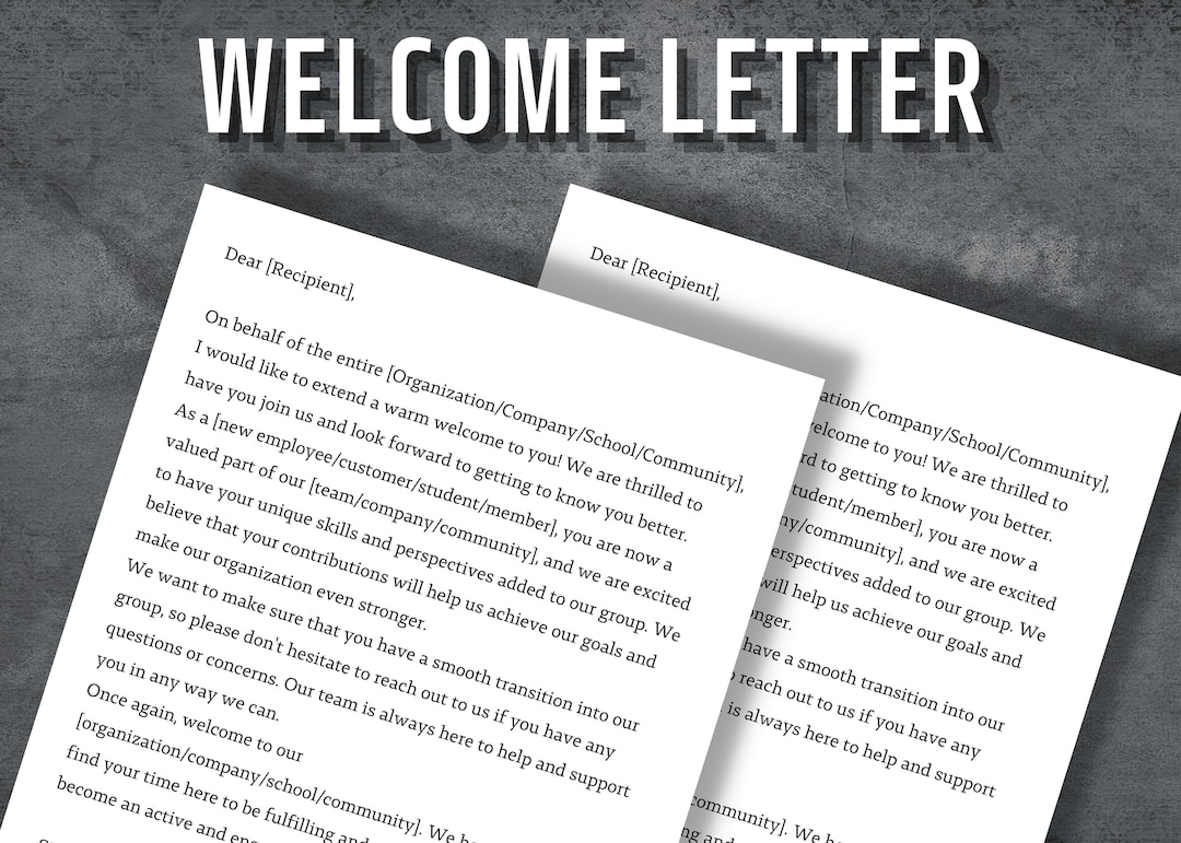 Welcome Letter, Greeting Letter, New Employee Welcome Letter, Printable ...