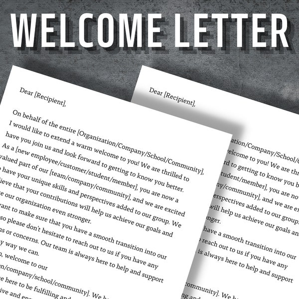 Welcome Letter - Etsy