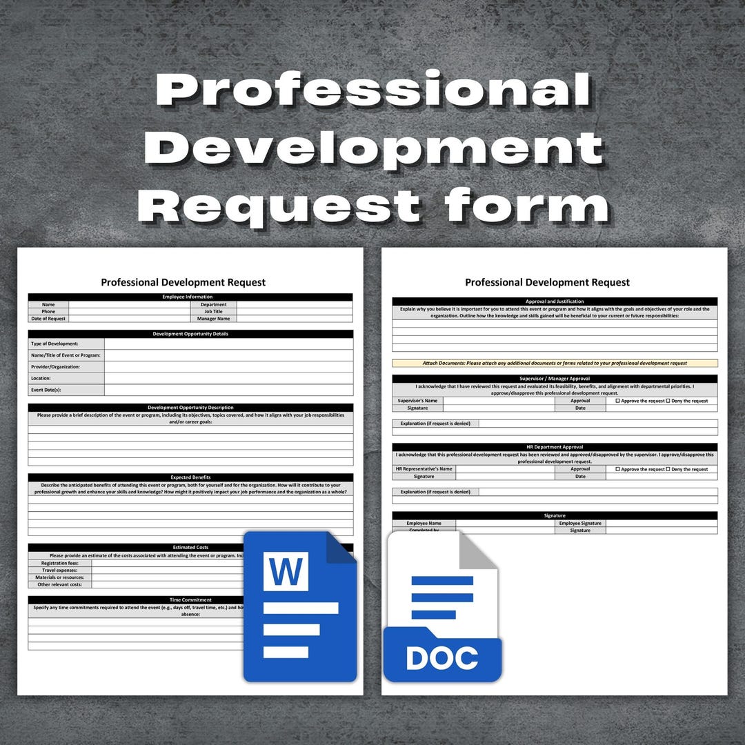Professional Development Request Form, Printable Continuing Education Request Form, Human ...
