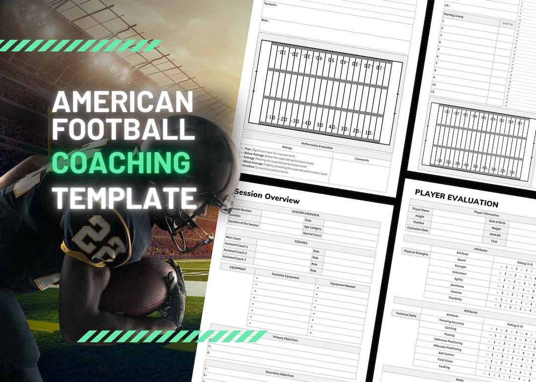 American Football Coaching Template, Football Practice Plan, Football ...