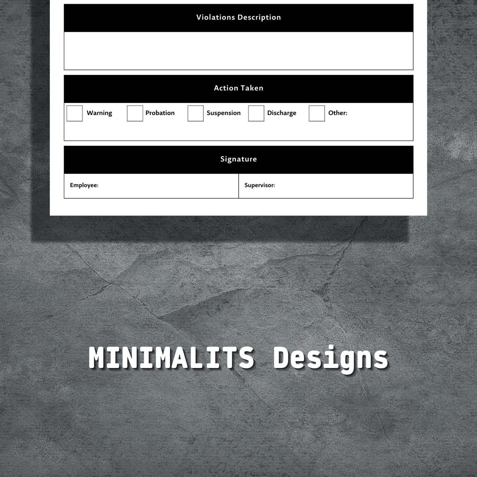 Employee Warning Notice. Warning Notice Sheet. - Etsy