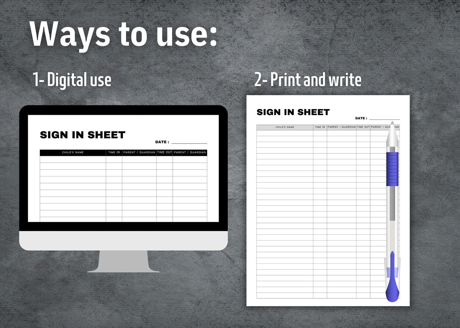 Childcare Sign in Sheet, Attendance Tracker for Childcare, Daycare Sign ...