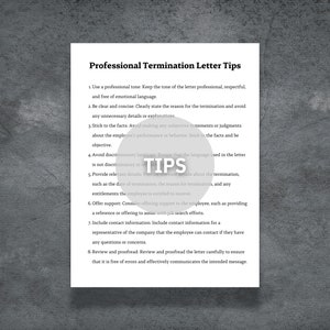 Professional Termination Letter Printable Termination Letter - Etsy