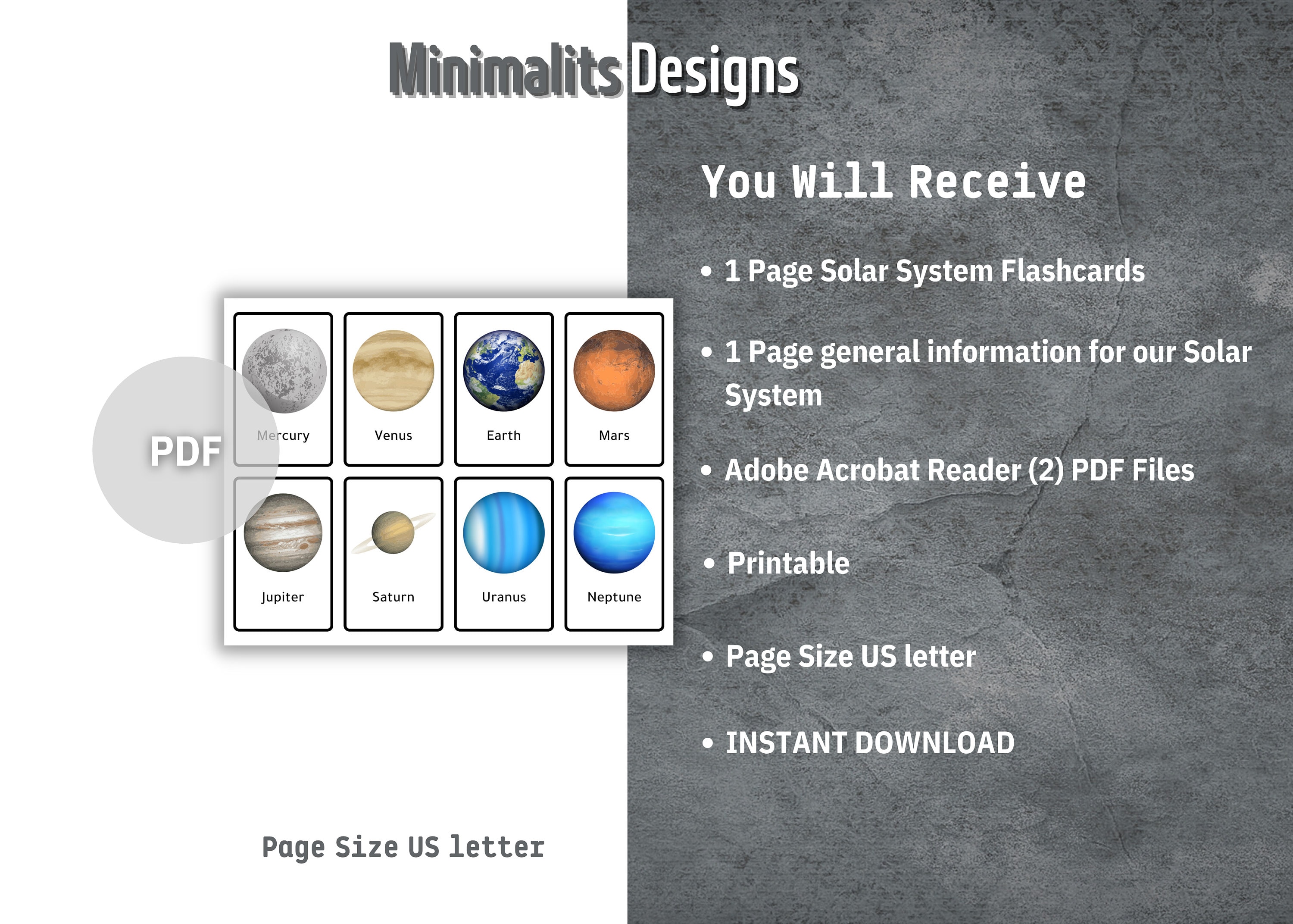 Solar System Flashcards, Printable Flashcards, Editable Montessori ...