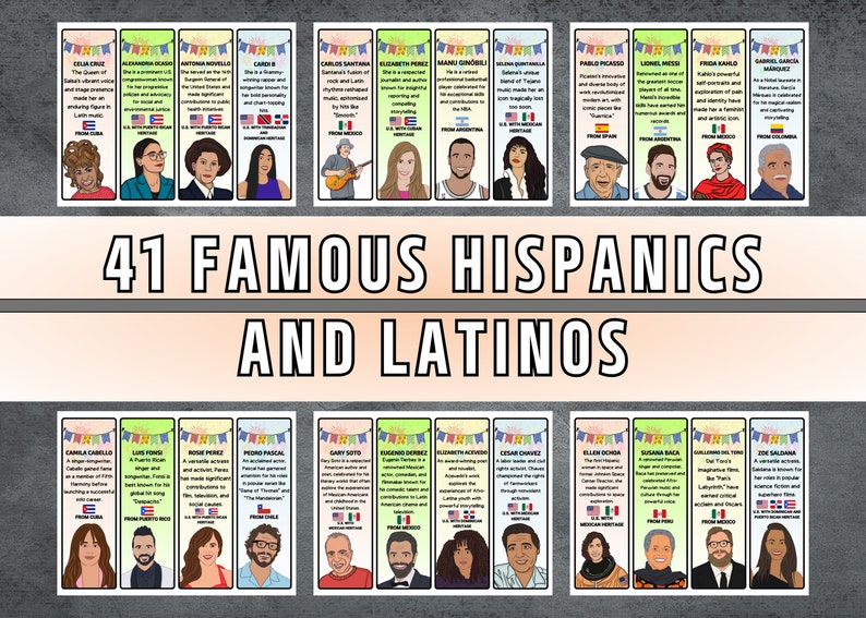 Hispanic Heritage Month, Hispanic Heritage Bookmarks, Celebrate ...