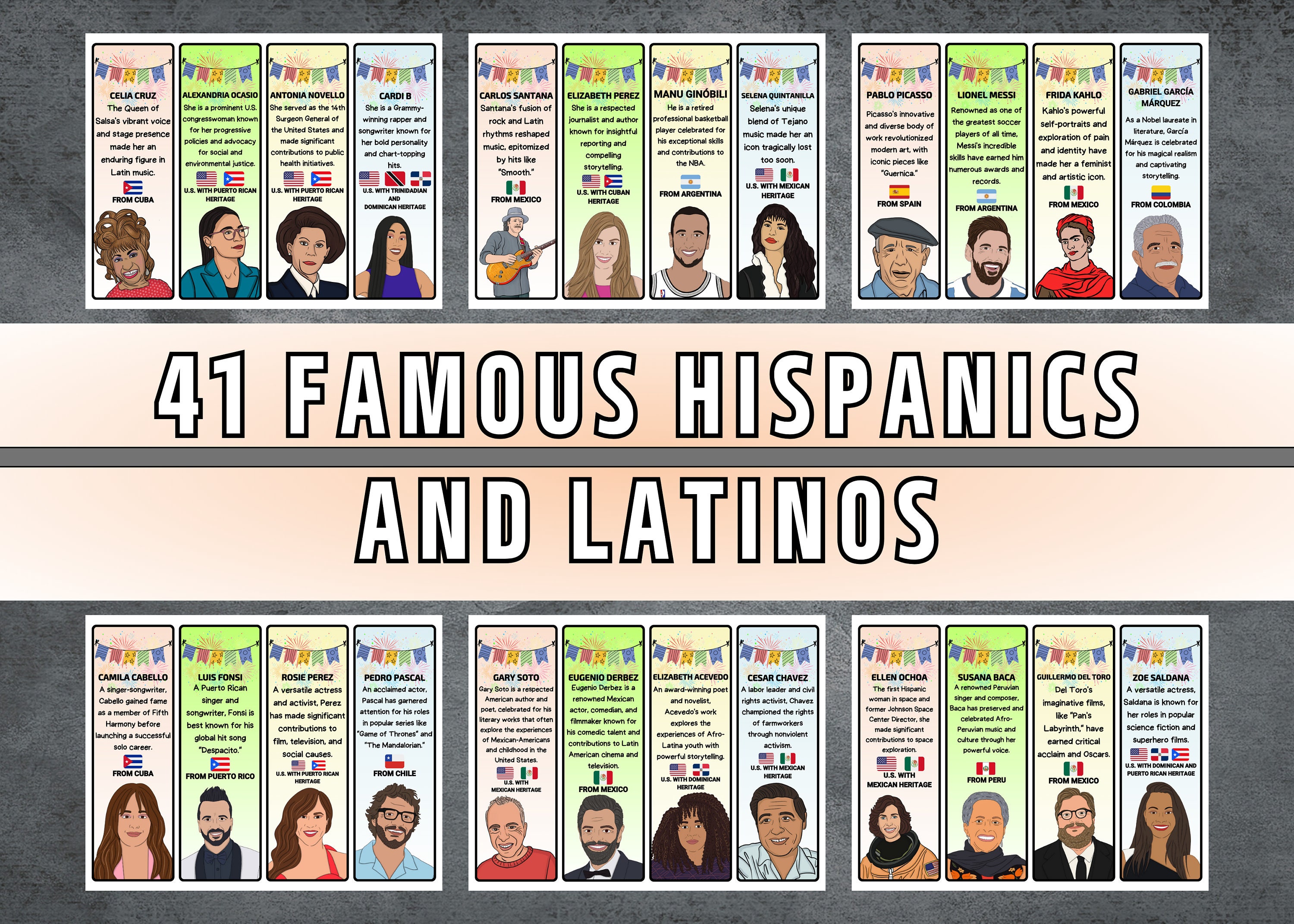 Hispanic Heritage Month, Hispanic Heritage Bookmarks, Celebrate ...