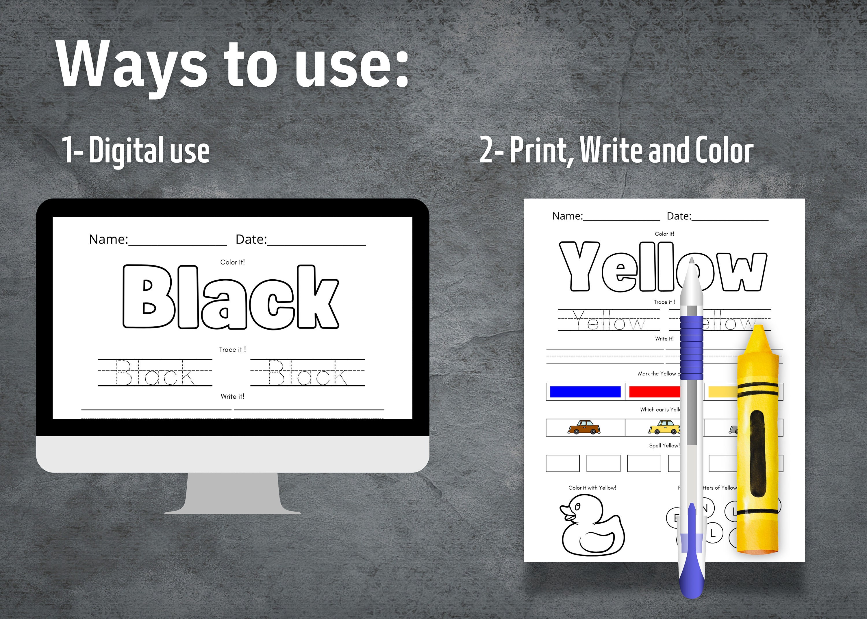 Colors Worksheet, Printable Colors Tracing Worksheets, Homeschool ...