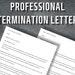 Professional Termination Letter, Printable Termination Letter Template ...