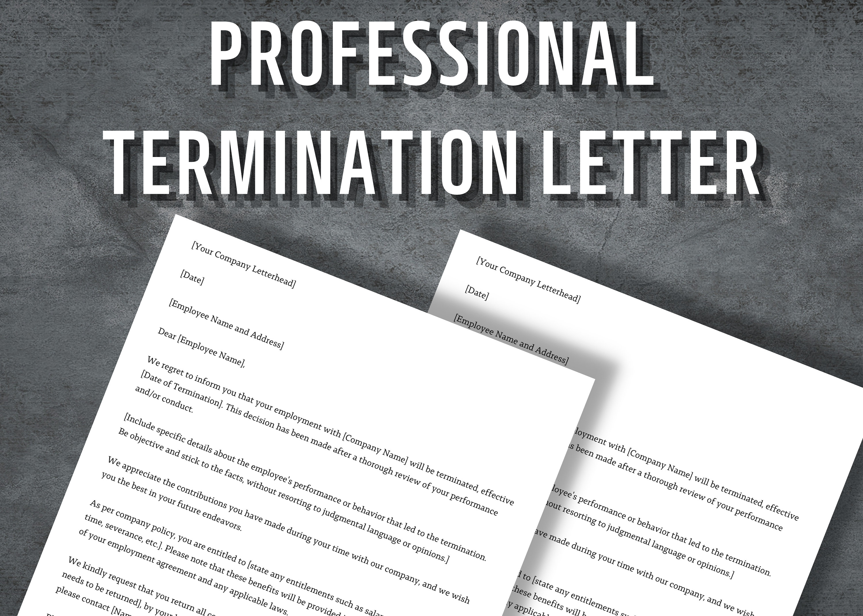 Professional Termination Letter, Printable Termination Letter Template ...