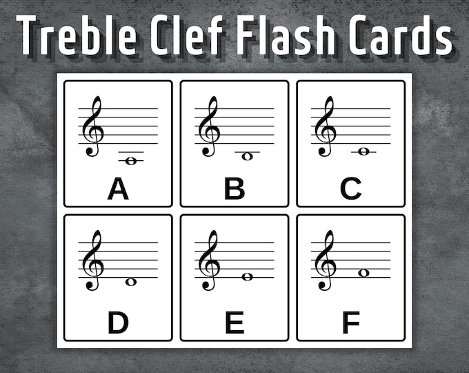 Treble & Bass Clef Note Name Flashcards Brand New Item. - Etsy