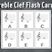 Treble Clef Flash Cards, Printable Music Note Flash Cards, Treble Clef ...