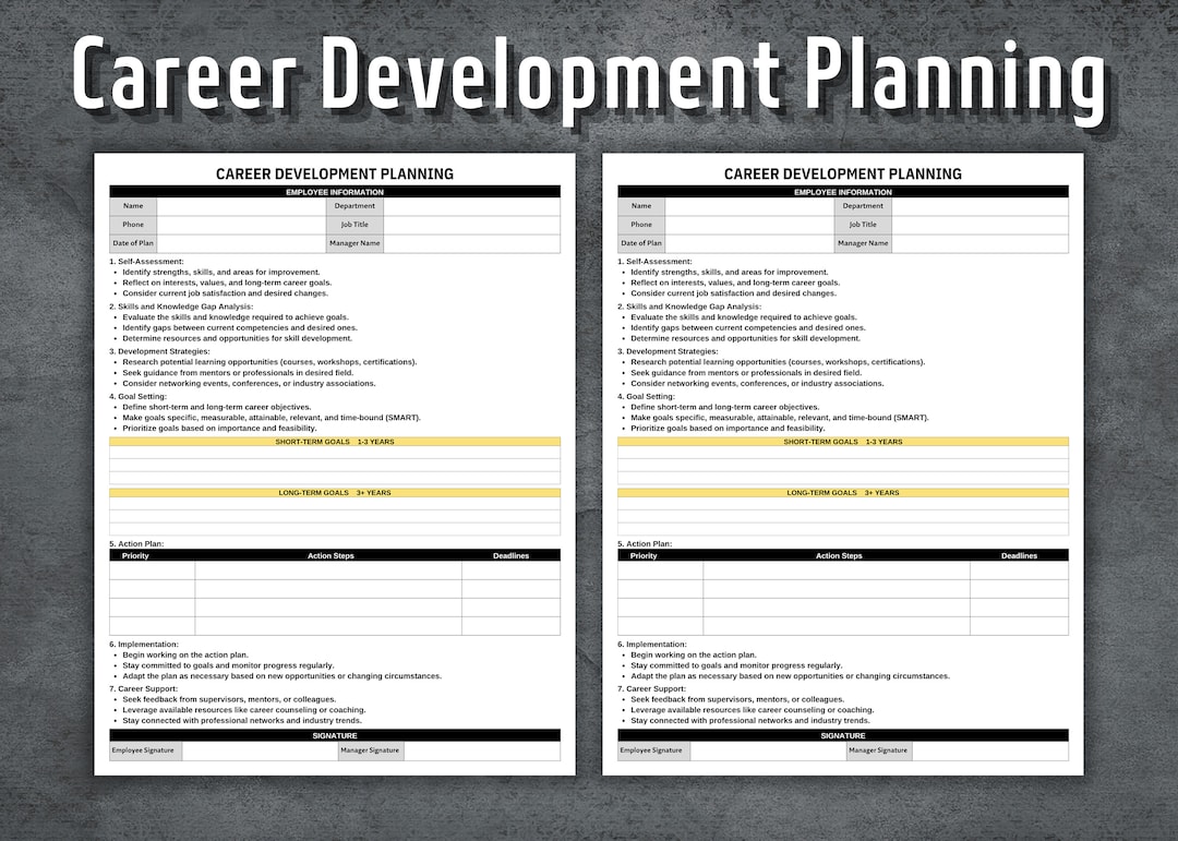 Career Development Planning, Printable Developing Employees, HR ...