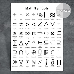 Math Symbols Flash Cards, Nomenclature Cards, Printable Math Symbols ...