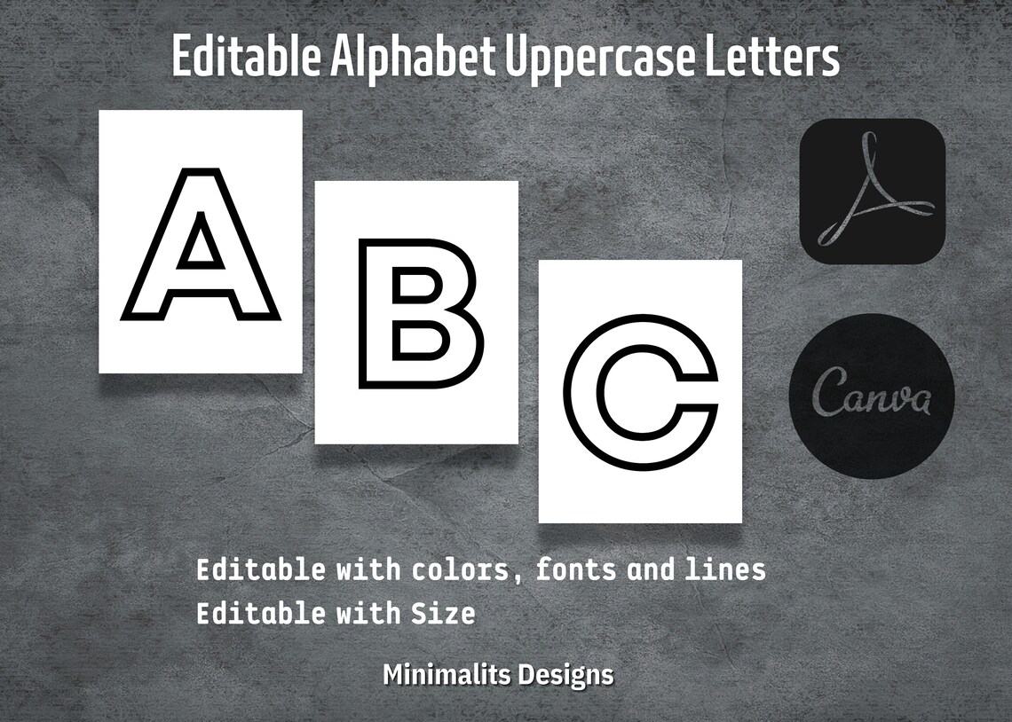 Uppercase Letters, Printable Alphabet, Editable A B C Pages, Alphabet ...