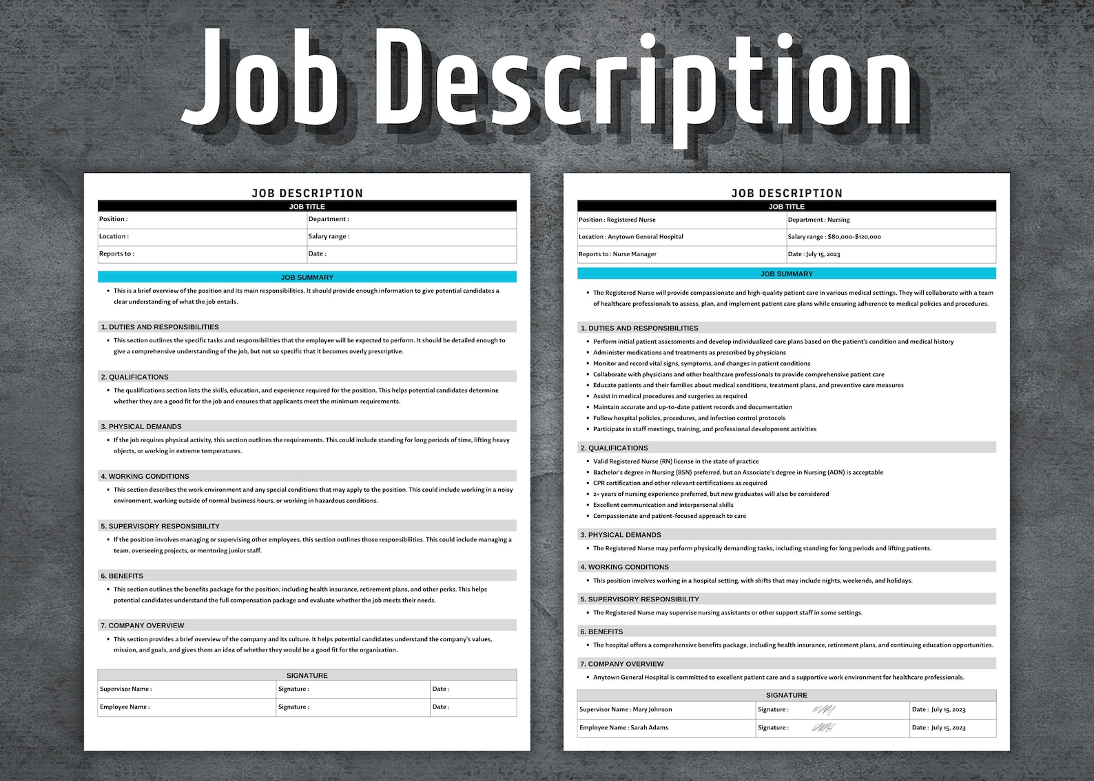 Job Description Template, Editable Job Description, Human Resources ...