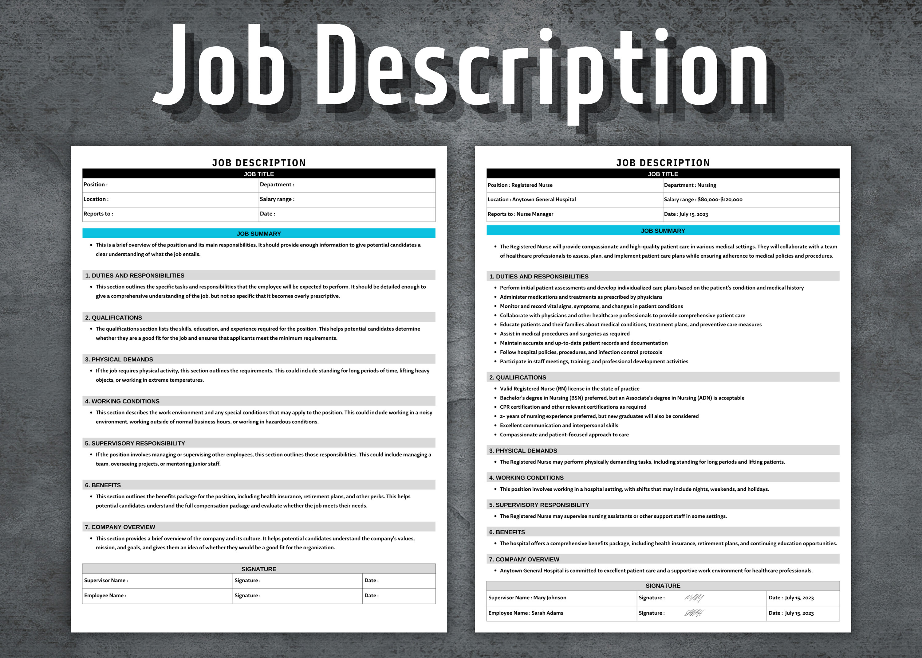 Job Description Template, Editable Job Description, Human Resources ...