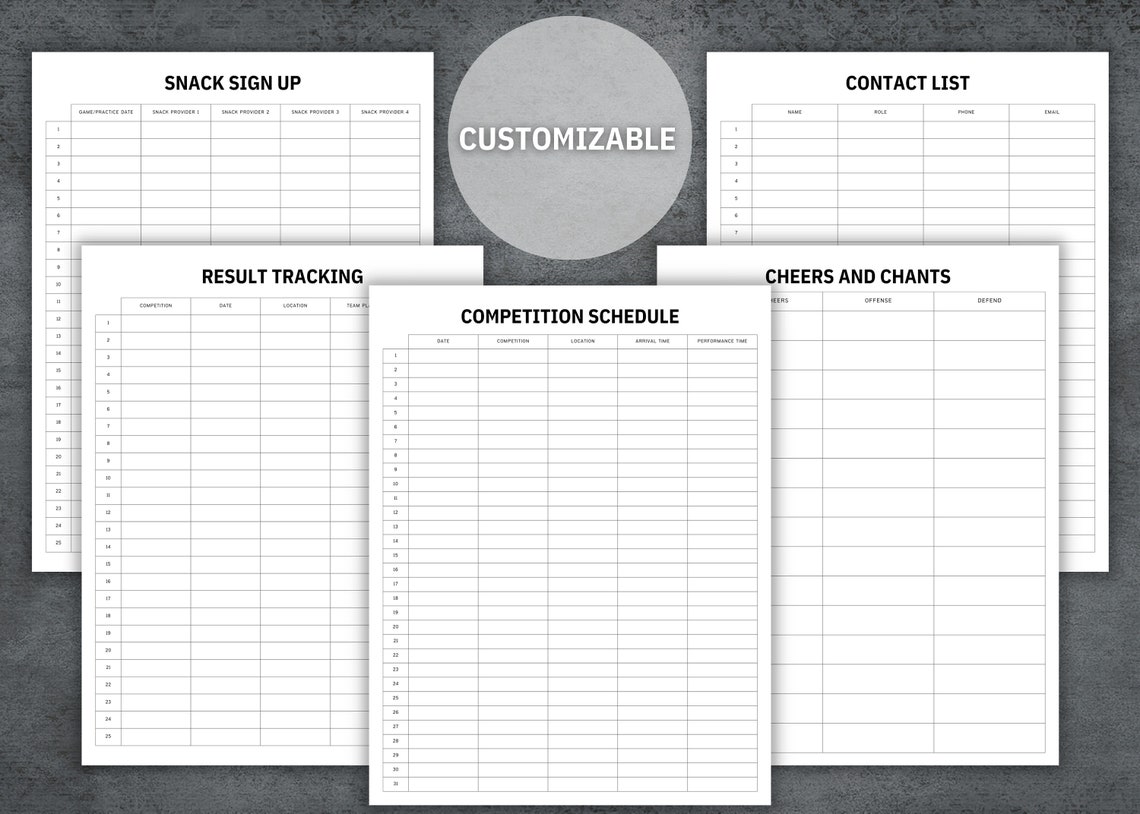Cheer Coach Planner Printable Cheer Planner Cheerleading - Etsy