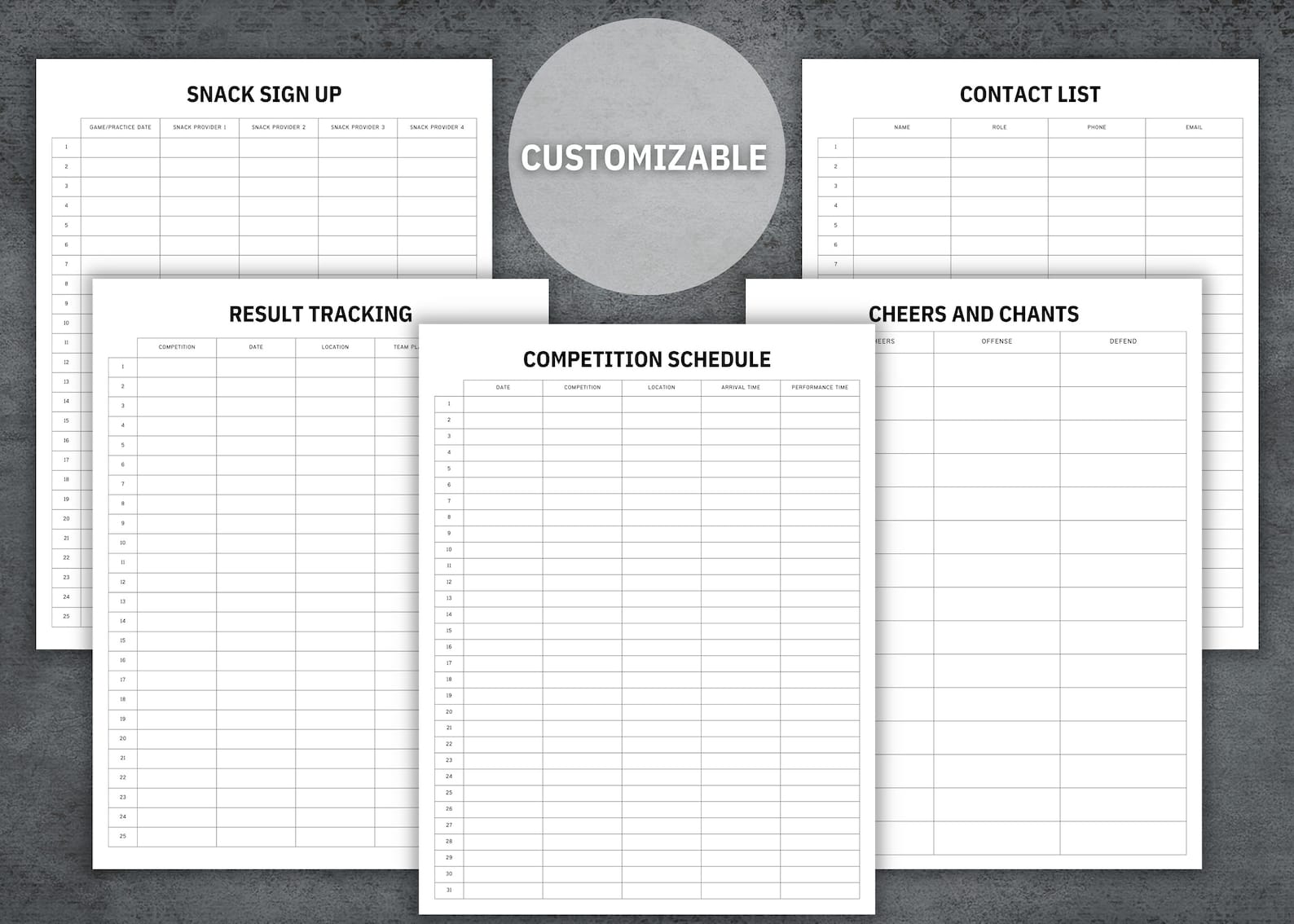 Cheer Coach Planner, Printable Cheer Planner, Cheerleading Squad, Team ...