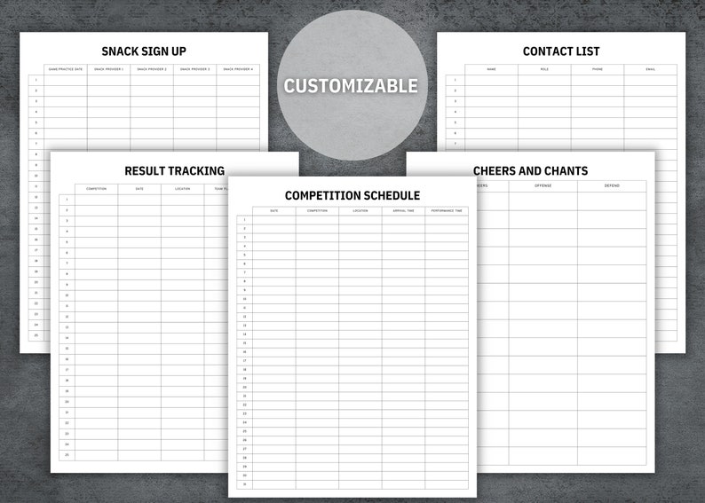 Cheer Coach Planner, Printable Cheer Planner, Cheerleading Squad, Team ...