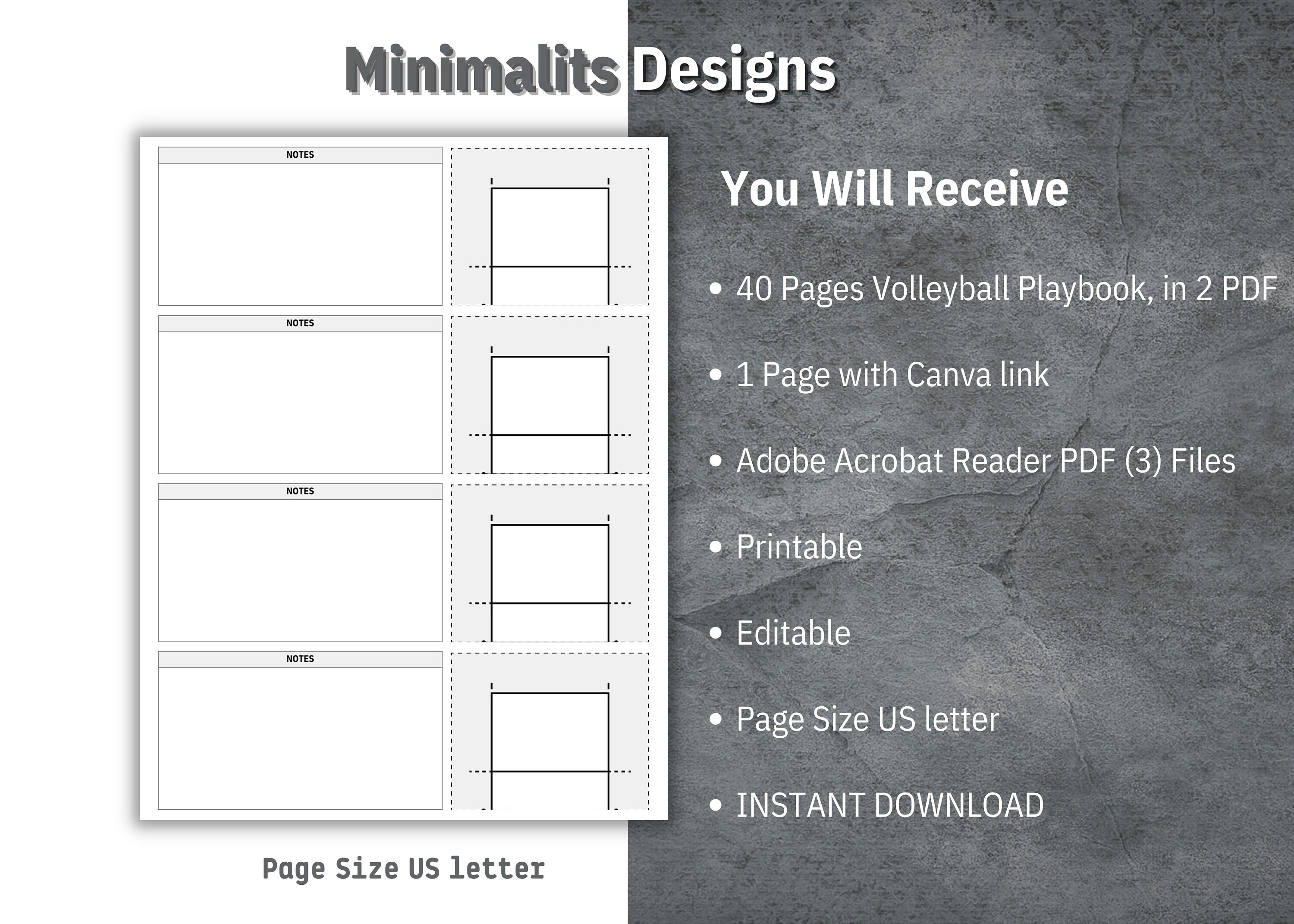 Volleyball Playbook Template, Printable Blank Volleyball Diagrams ...