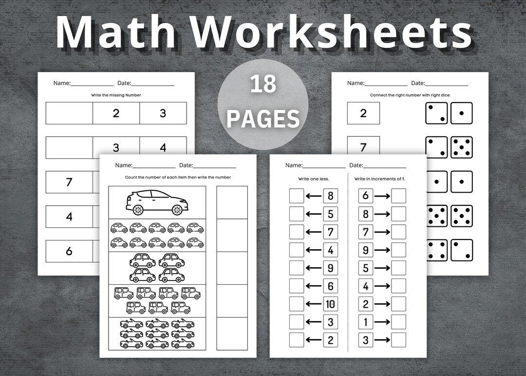 Math Worksheets, Addition and Subtraction, Printable Math, Kindergarten ...