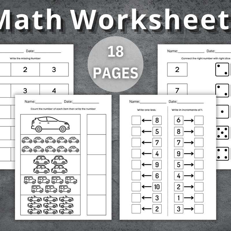 Math Worksheets - Etsy