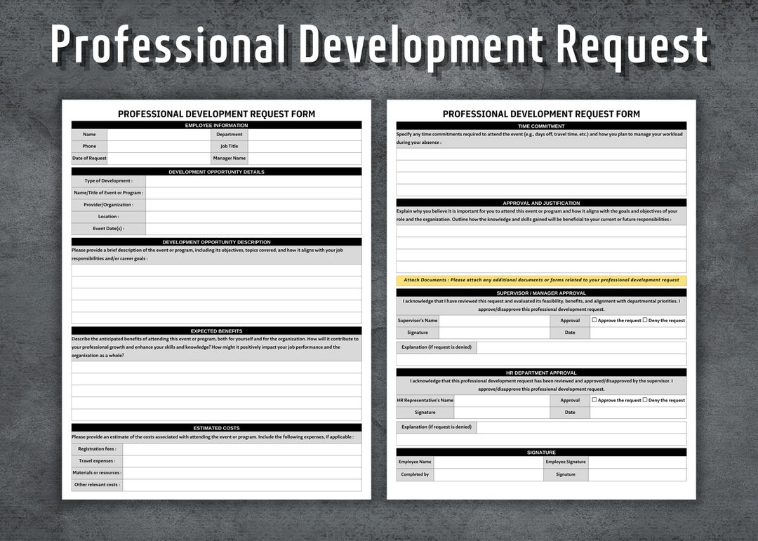 Professional Development Request Form, Printable Continuing Education ...