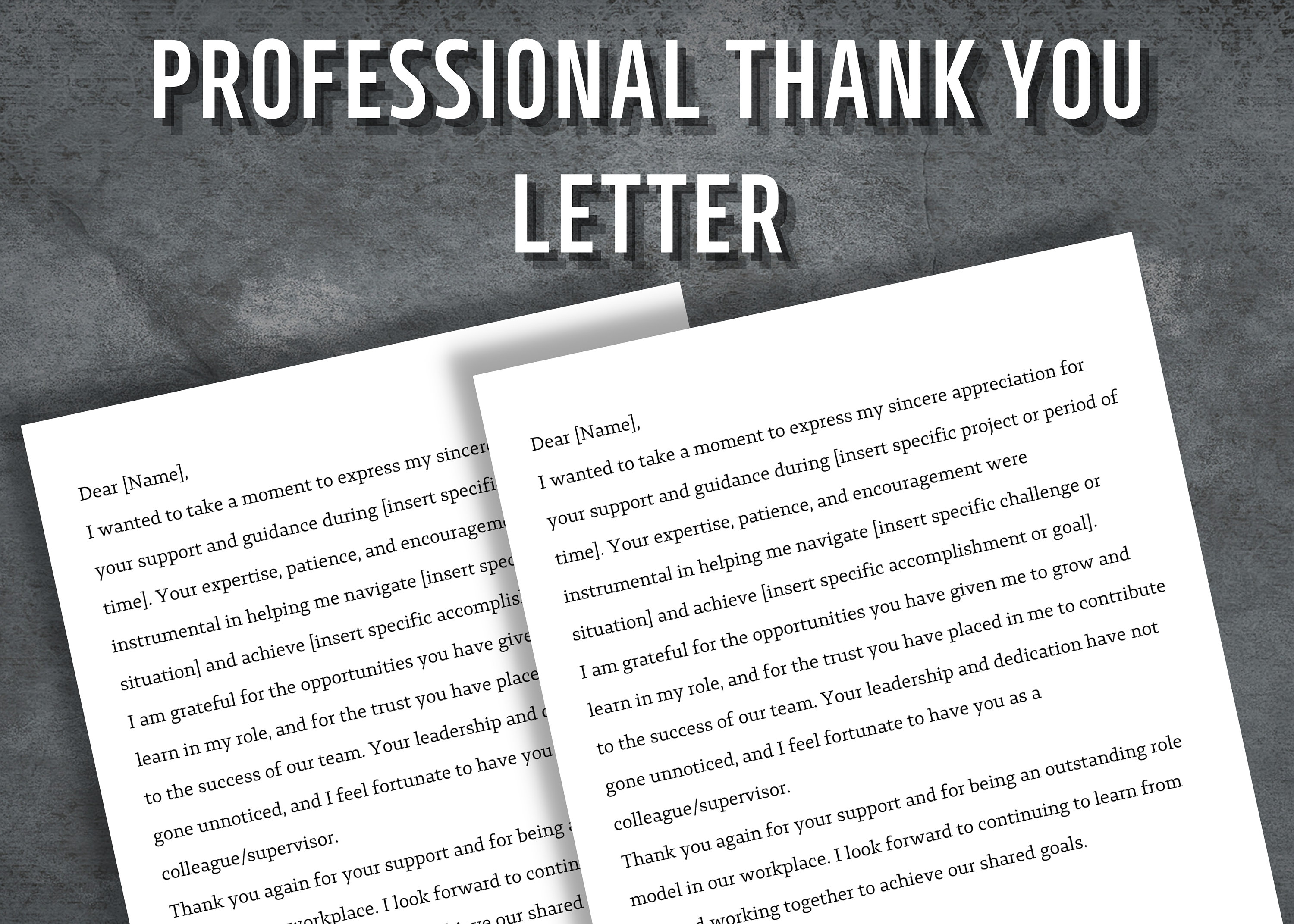 Professional Thank You Letter, Printable Thank You Letter, Thank You ...