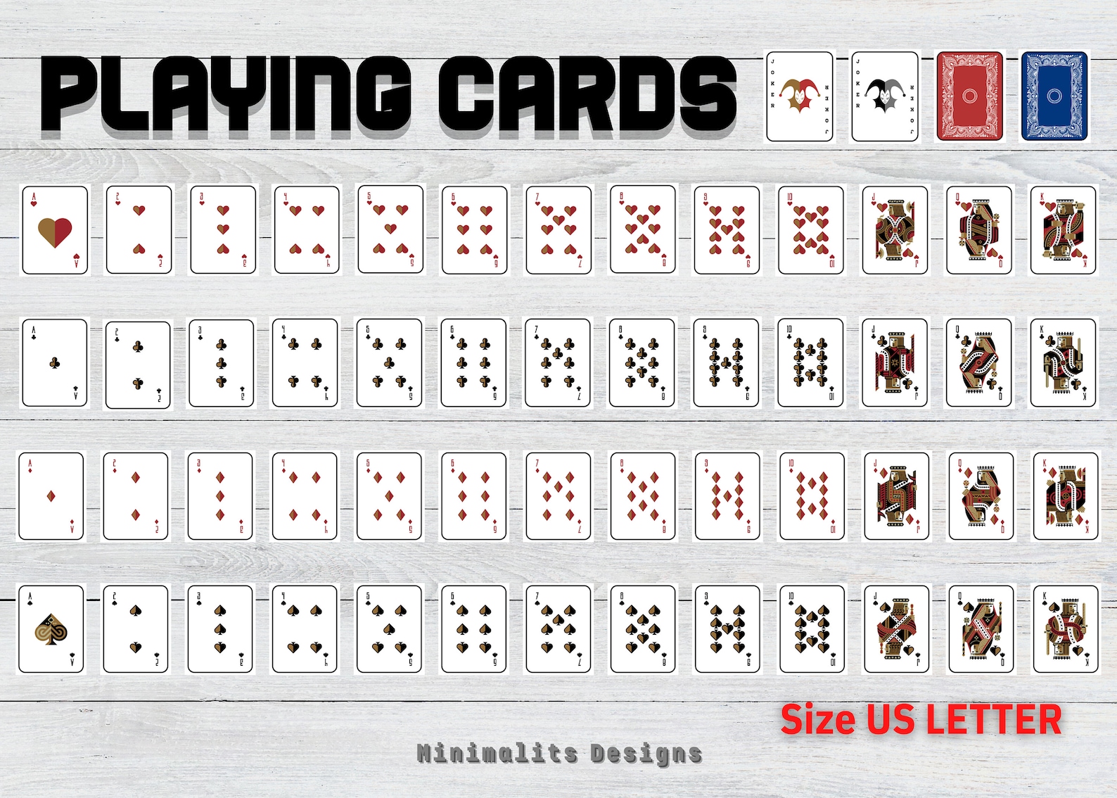 Playing Cards, Printable Playing Cards, Poker Deck, Playing Cards ...