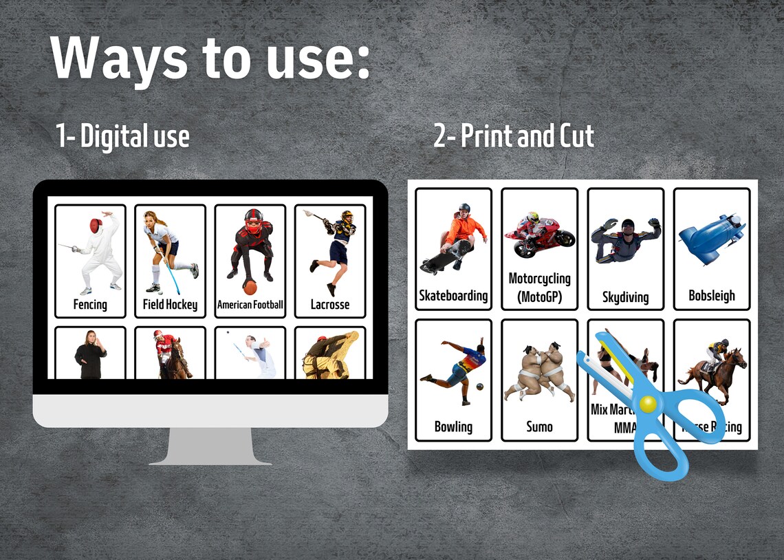 Sports Flash Cards, Preschool Flashcards, Printable Montessori Cards ...