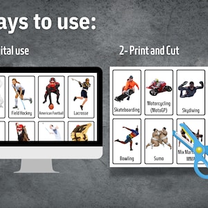 Sports Flash Cards, Preschool Flashcards, Printable Montessori Cards ...