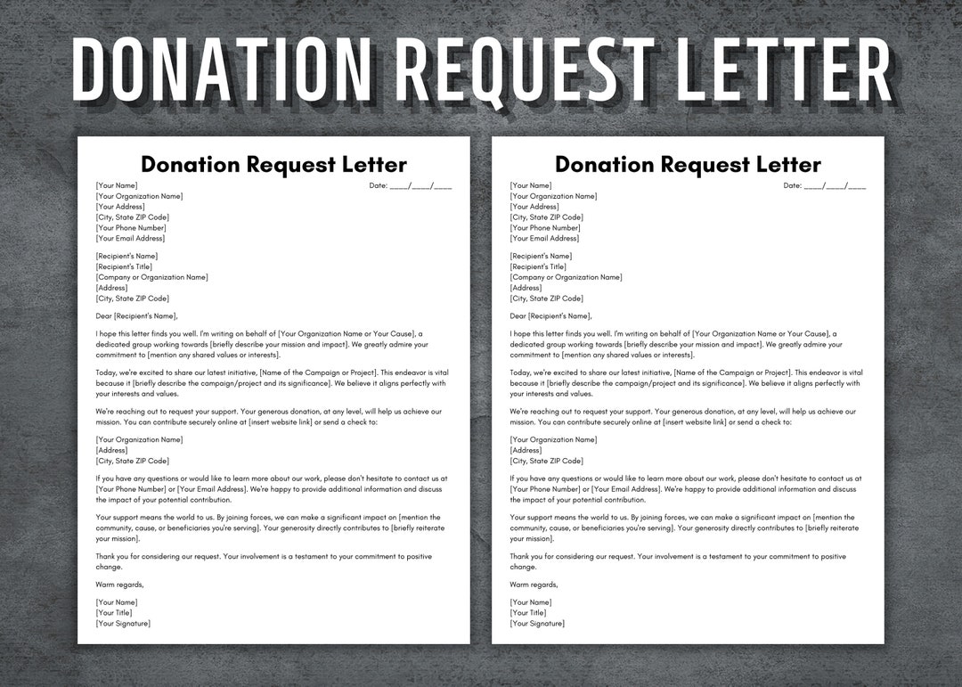 Donation Request Letter, Printable Donation Letter Template ...