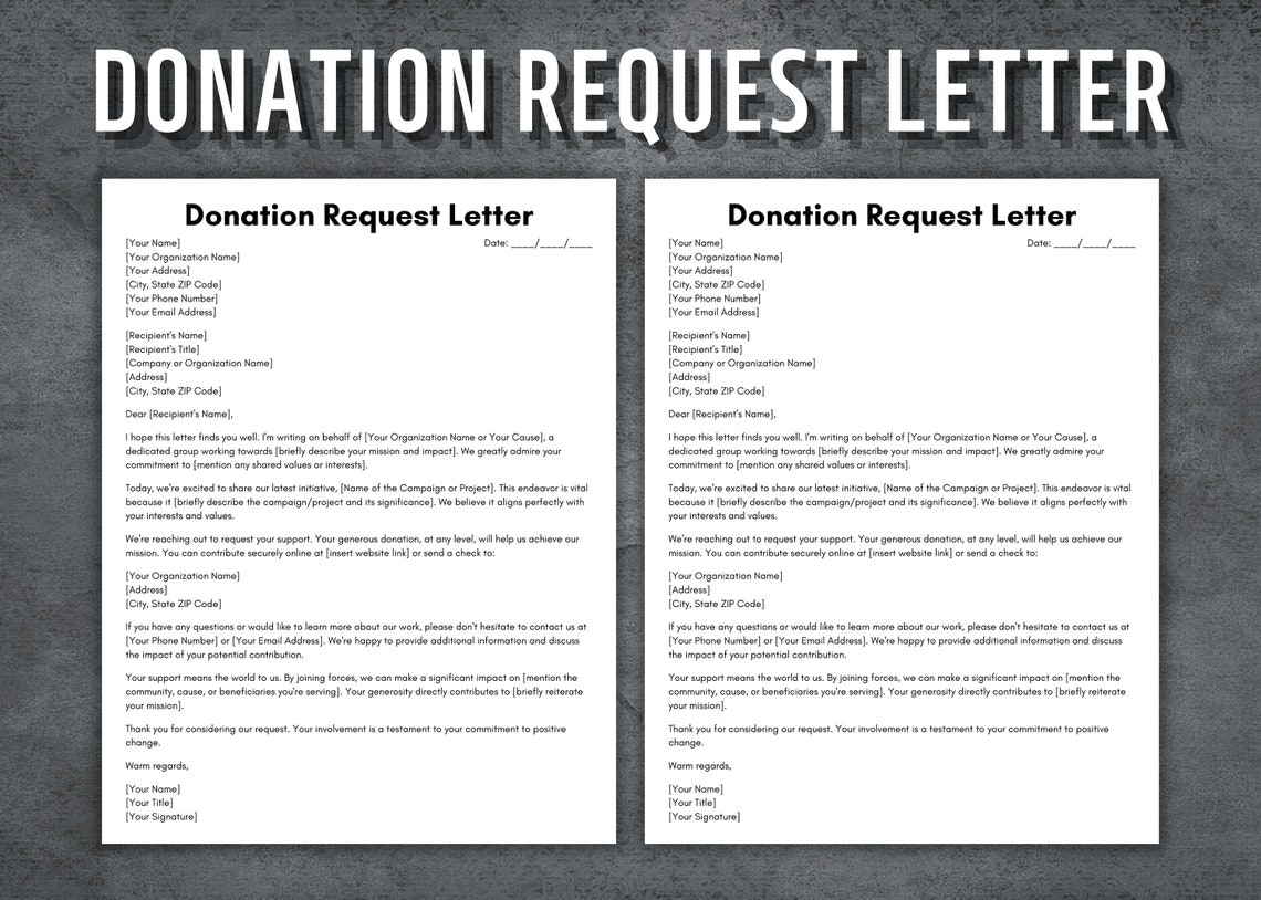 Donation Request Letter, Printable Donation Letter Template ...