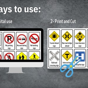 Road Signs Flashcards, Preschool Flashcards, Printable Montessori Cards ...