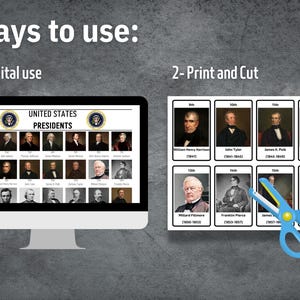 United States Presidents, Preschool Flashcards, Printable Montessori ...