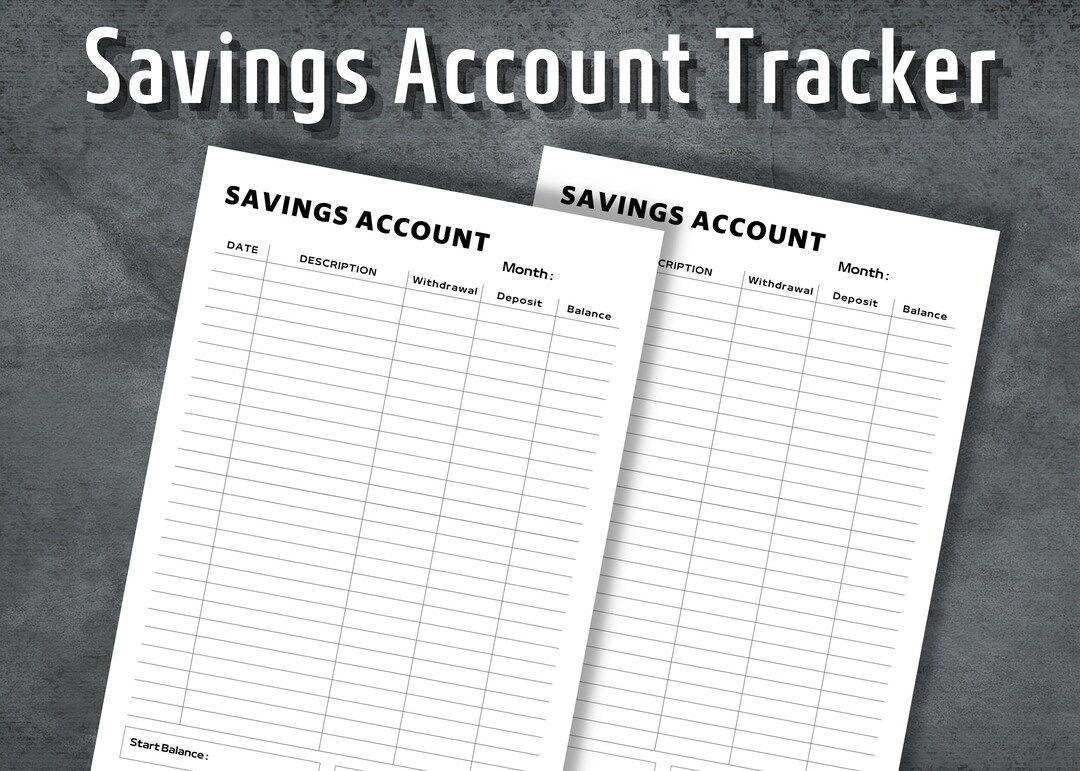 Savings Account Tracker, Savings Log, Saving Tracker, Financial ...