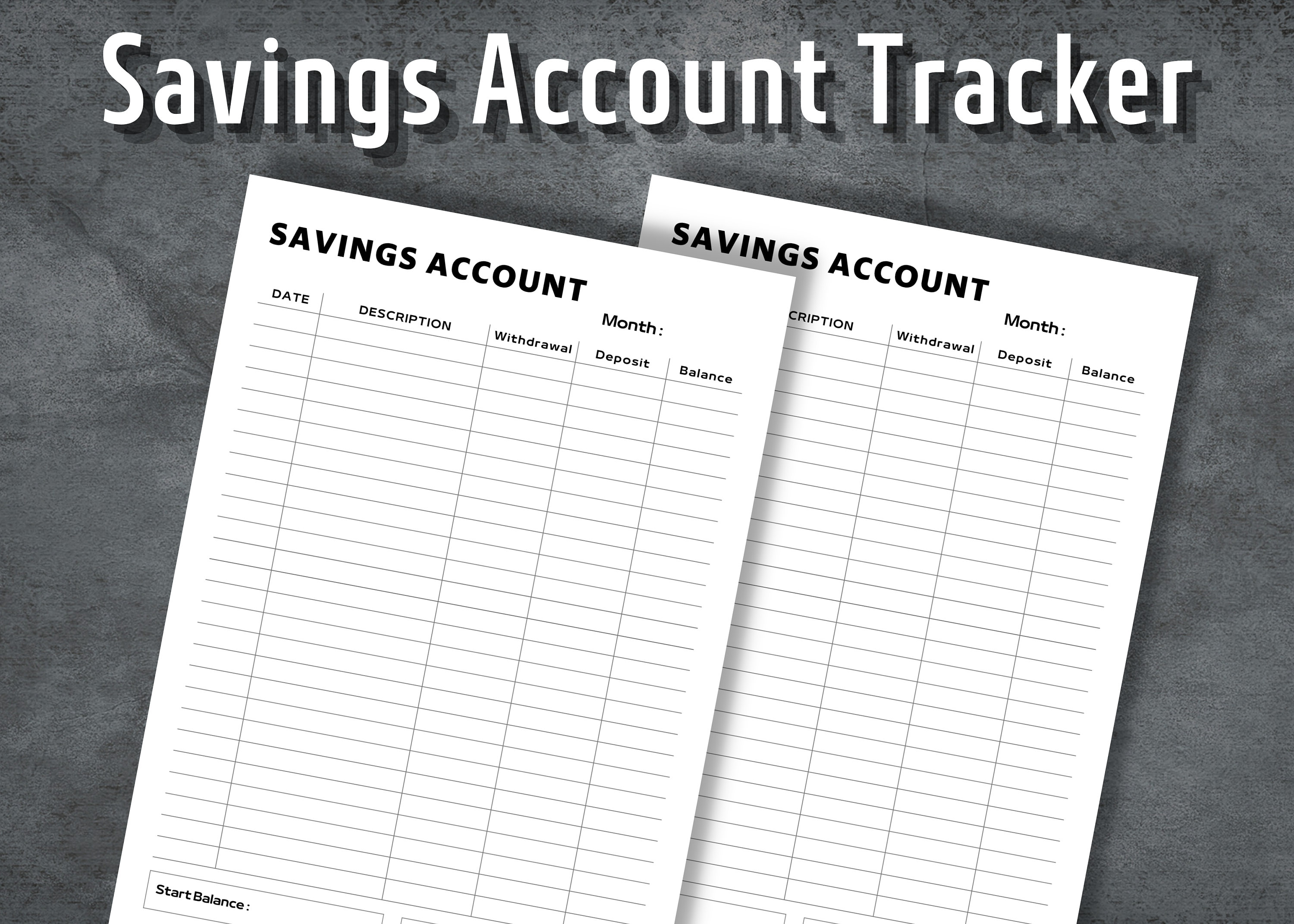 Savings Account Tracker, Savings Log, Saving Tracker, Financial ...