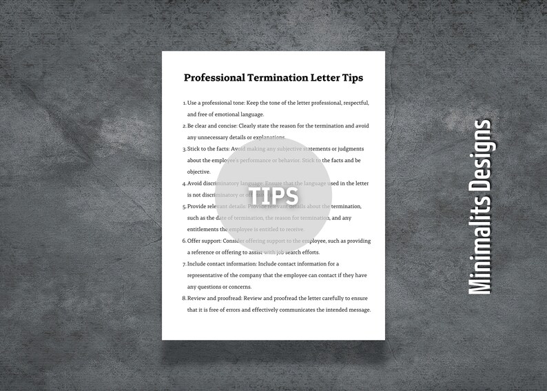 Professional Termination Letter, Printable Termination Letter Template ...