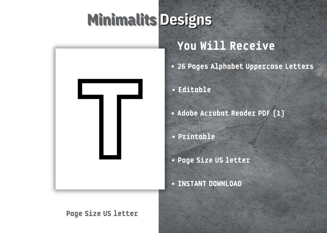 Uppercase Letters, Printable Alphabet, Editable A B C Pages, Alphabet ...