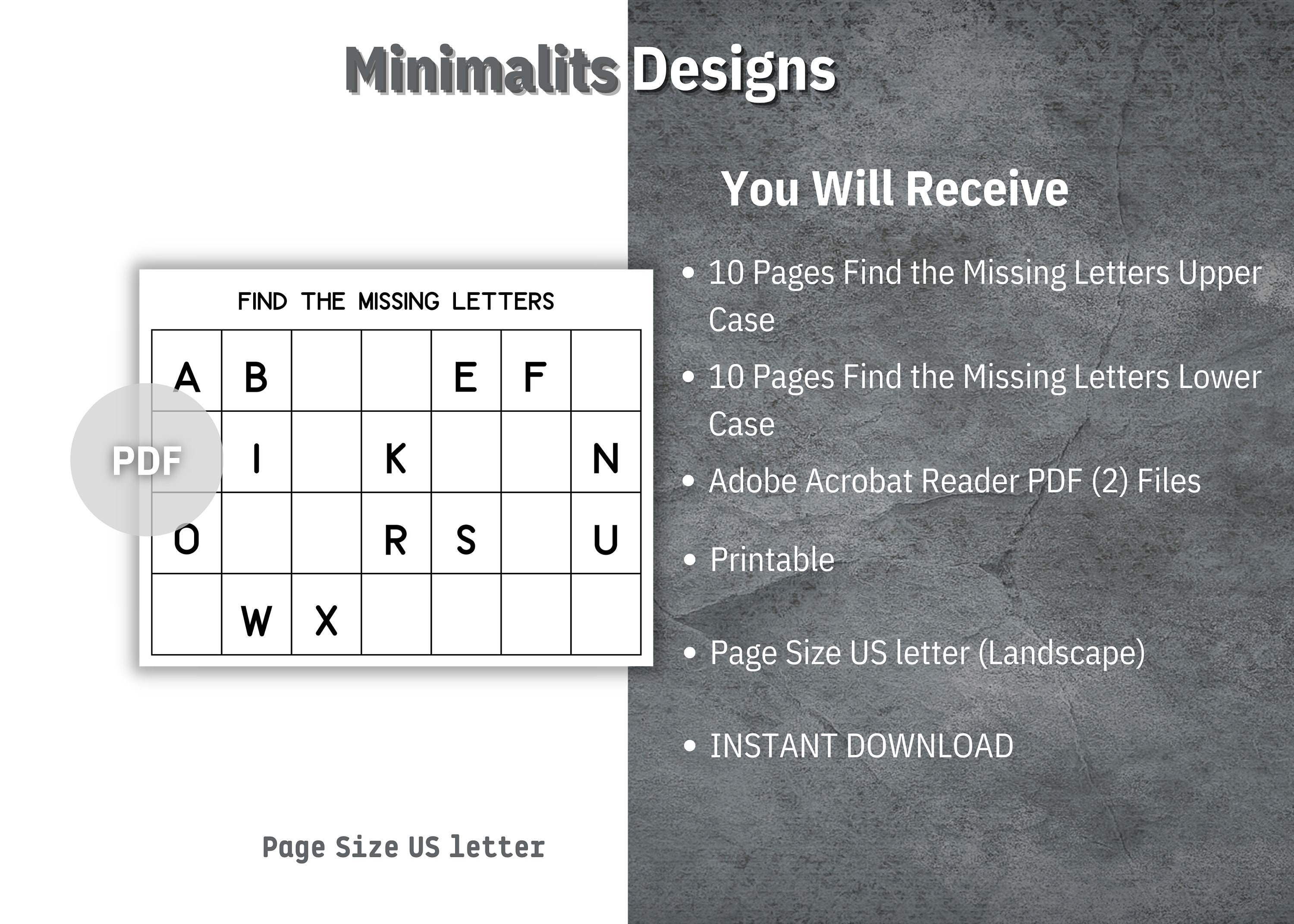 Find the Missing Letters, Printable Alphabet, A B C Pages, Letters ...