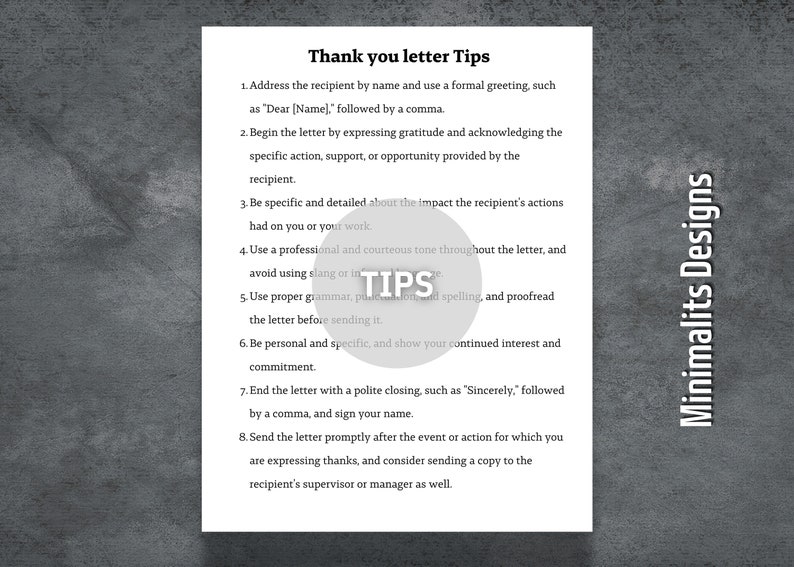 Professional Thank You Letter, Printable Thank You Letter, Thank You ...