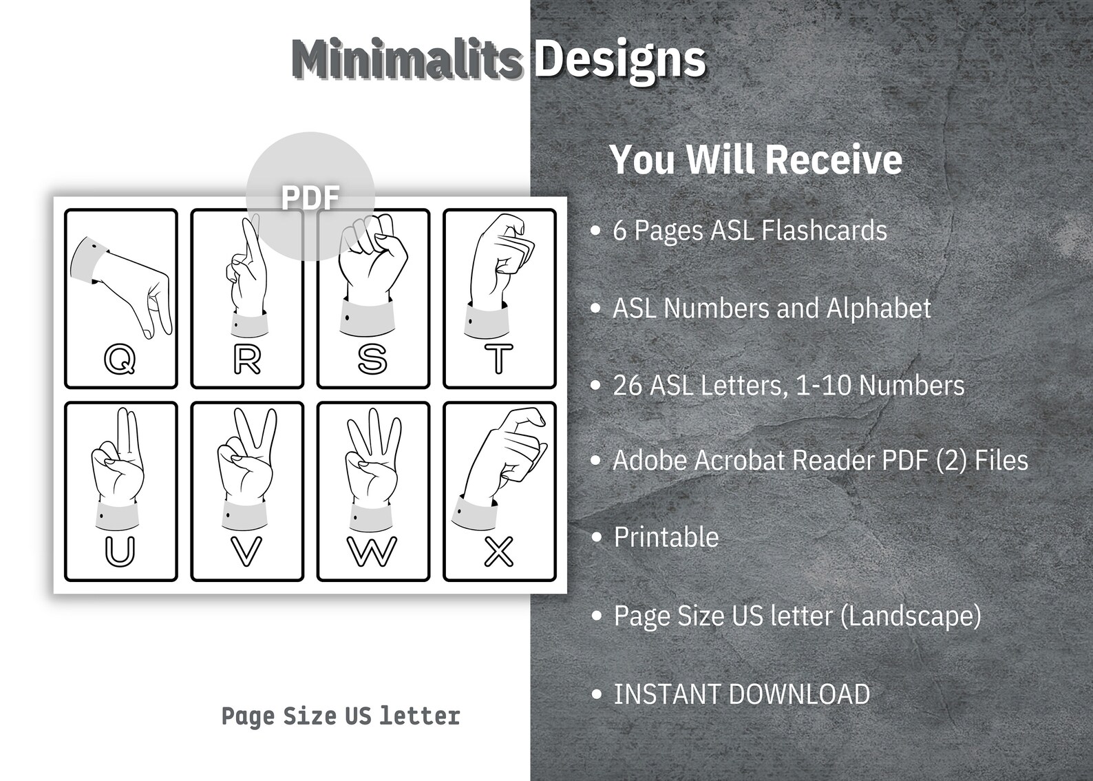 ASL Flashcards, Preschool Flashcards, Printable Montessori Cards, Sign ...