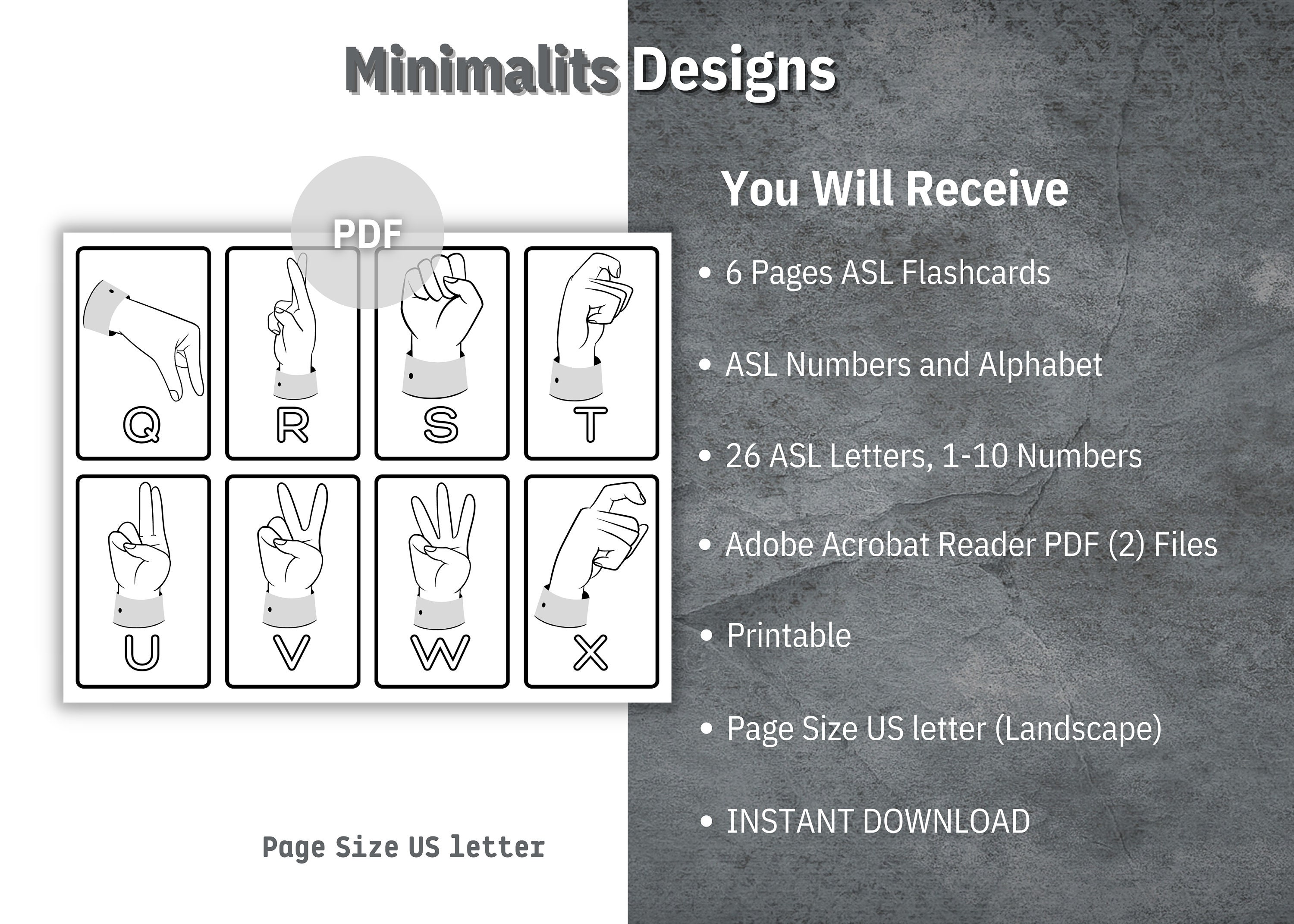 ASL Flashcards, Preschool Flashcards, Printable Montessori Cards, Sign ...