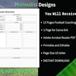 Football Coaching Template, Soccer Practice Plan, Football Game Day ...