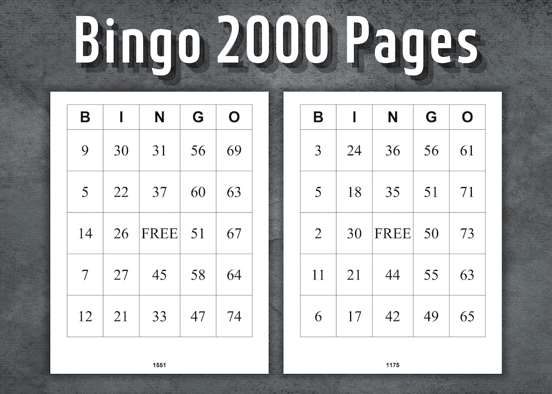 Bingo Game, Printable Bingo Cards, Traditional Bingo, 2000 Bingo Pages ...